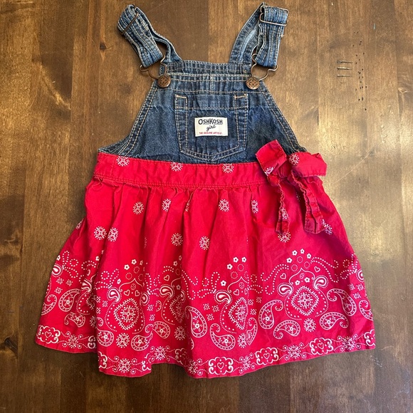 OshKosh B'gosh | Dresses | Oshkosh Girl 2t Overall Dress Cowgirl ...
